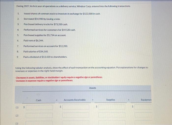 During 2027, its first year of operations as a | Chegg.com