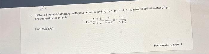 Solved 4. If X has a binomial distribution with parameters n | Chegg.com