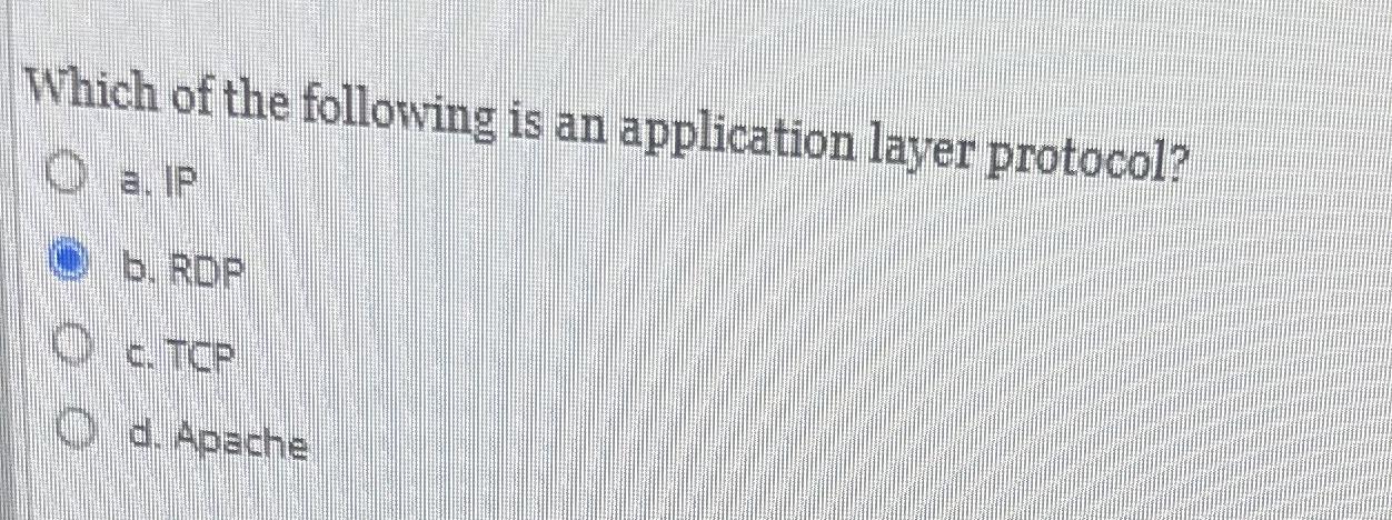 Solved Which of the following is an application layer | Chegg.com