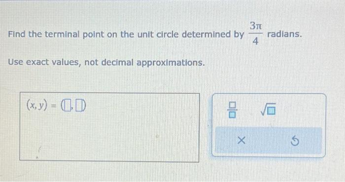 Solved Find the terminal point on the unit circle determined | Chegg.com