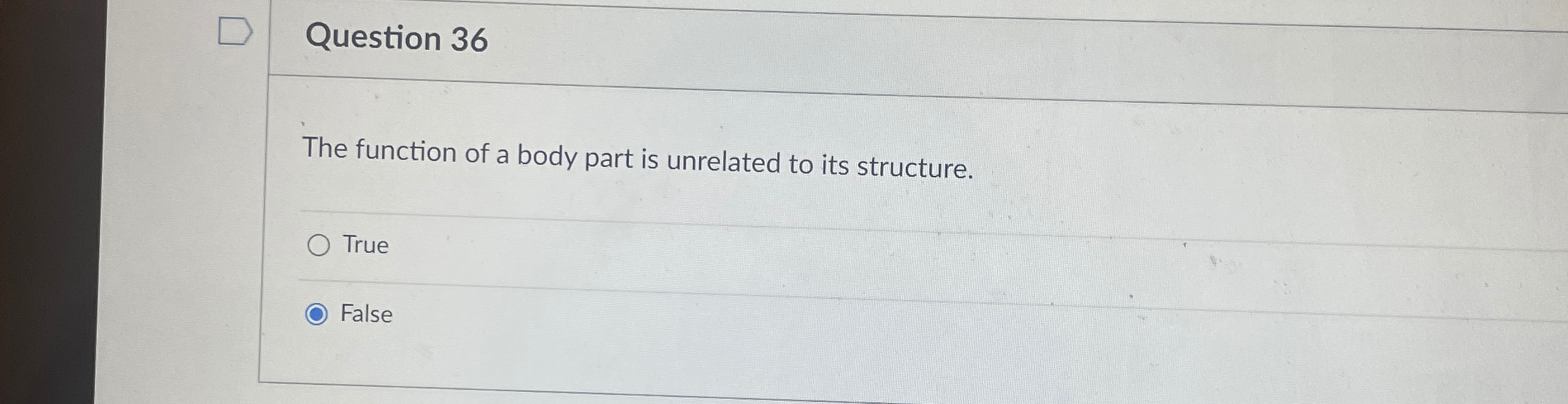 Solved Question 36the Function Of A Body Part Is Unrelated 3165
