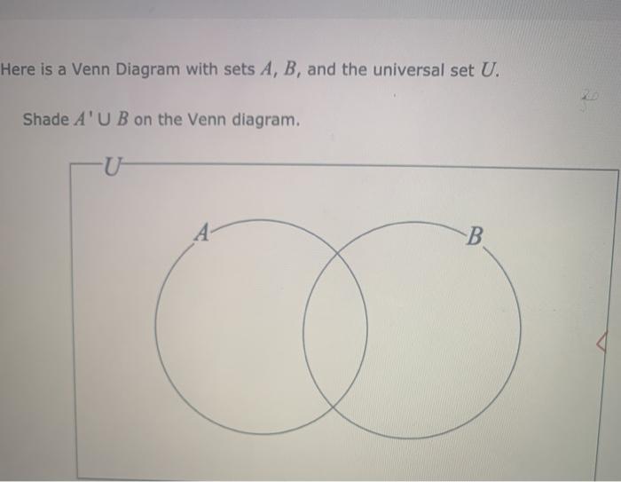 Solved Here is a Venn Diagram with sets A, B, and the | Chegg.com