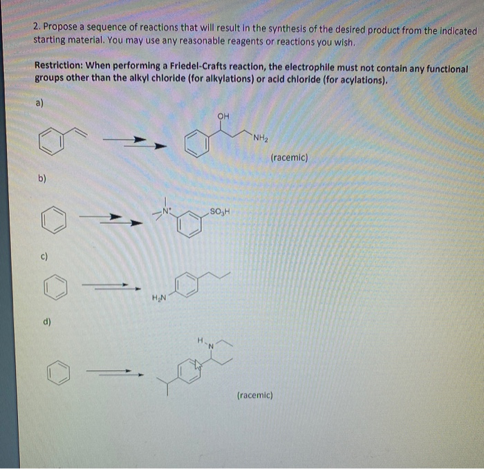 Solved 2. Propose a sequence of reactions that will result | Chegg.com
