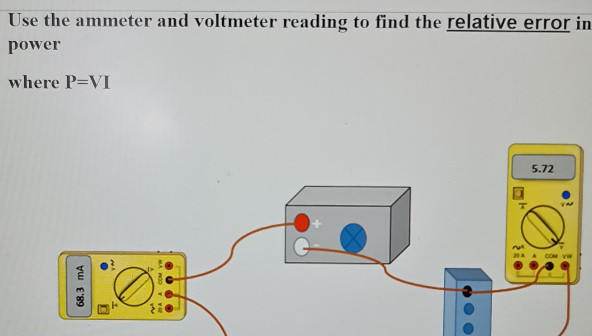 Solved Use the ammeter and voltmeter reading to find the | Chegg.com