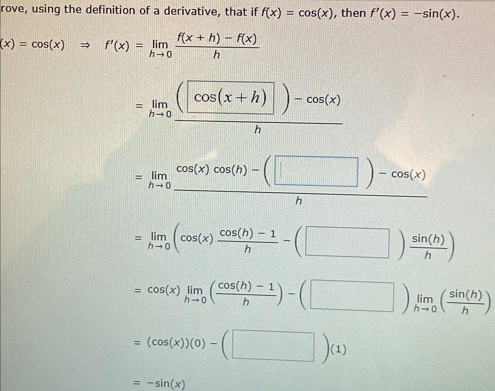 Solved rove, using the definition of a derivative, that if | Chegg.com