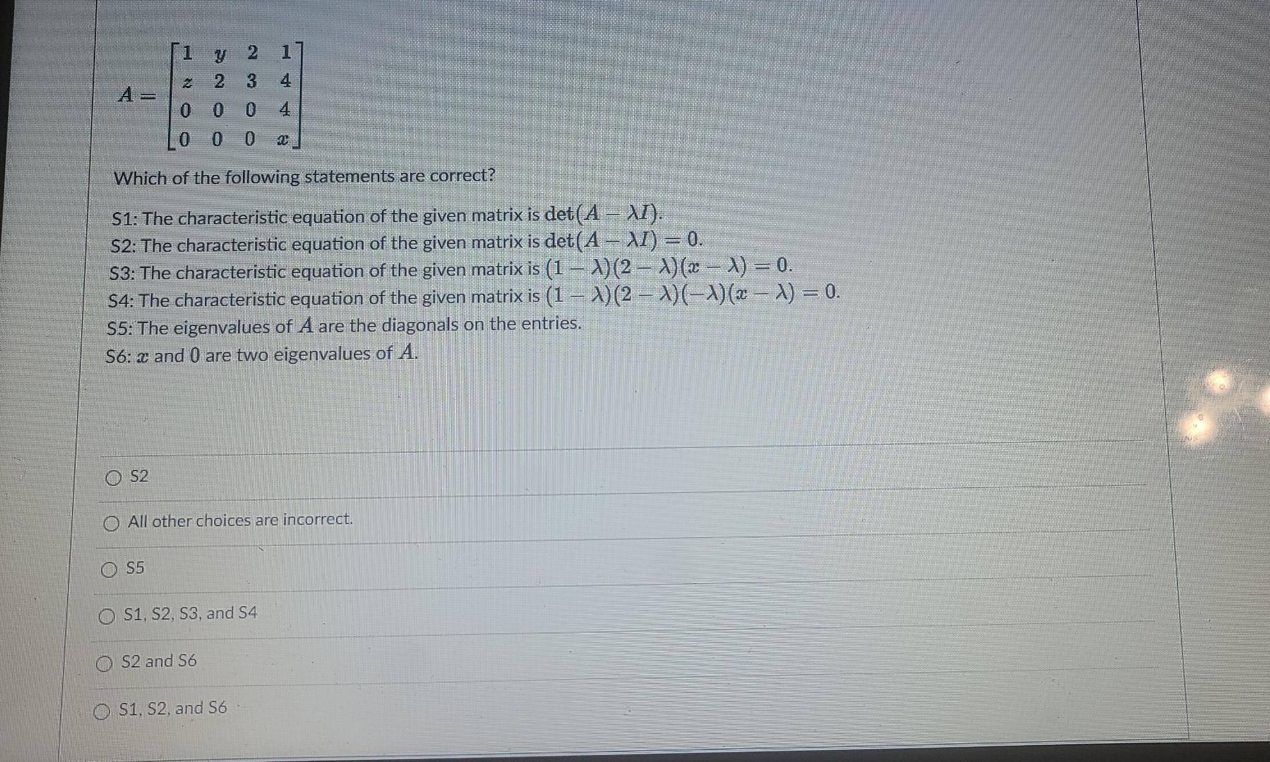 Solved 1 23 2 OO 0 230 1 4 4 0 0 0 0 Which of the following | Chegg.com
