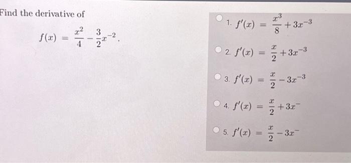 Solved Find the derivative of f(x)=4x2−23x−2 1. | Chegg.com