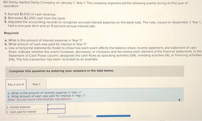 Solved Bill Darby started Darby Company on January 1, Year 1 | Chegg.com