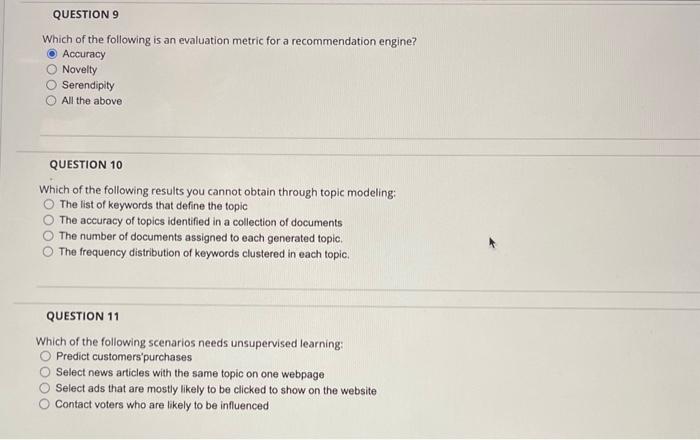 Solved Which of the following is an evaluation metric for a | Chegg.com