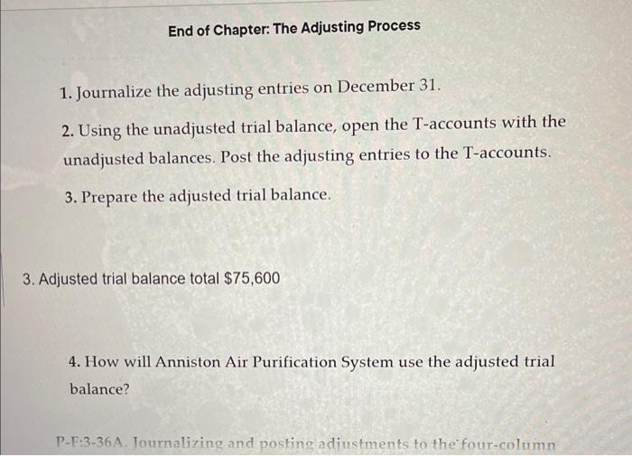 Solved P-F:3-35A. Journalizing and posting adjustments to | Chegg.com