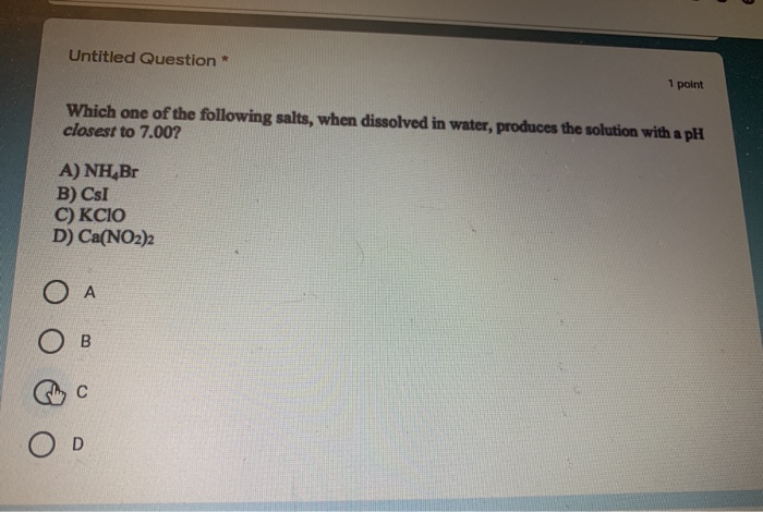 Solved which one of the following salts, when dissolved in | Chegg.com