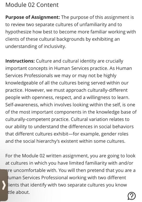 Solved Purpose of Assignment: The purpose of this assignment | Chegg.com