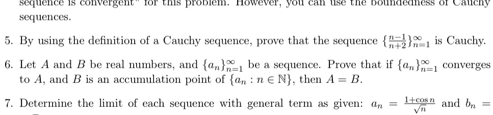 Solved sequences.5. ﻿By using the definition of a Cauchy | Chegg.com