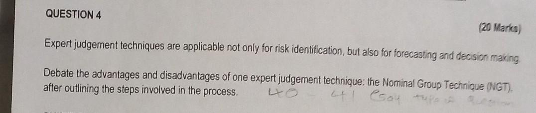 Solved Expert judgement techniques are applicable not only | Chegg.com
