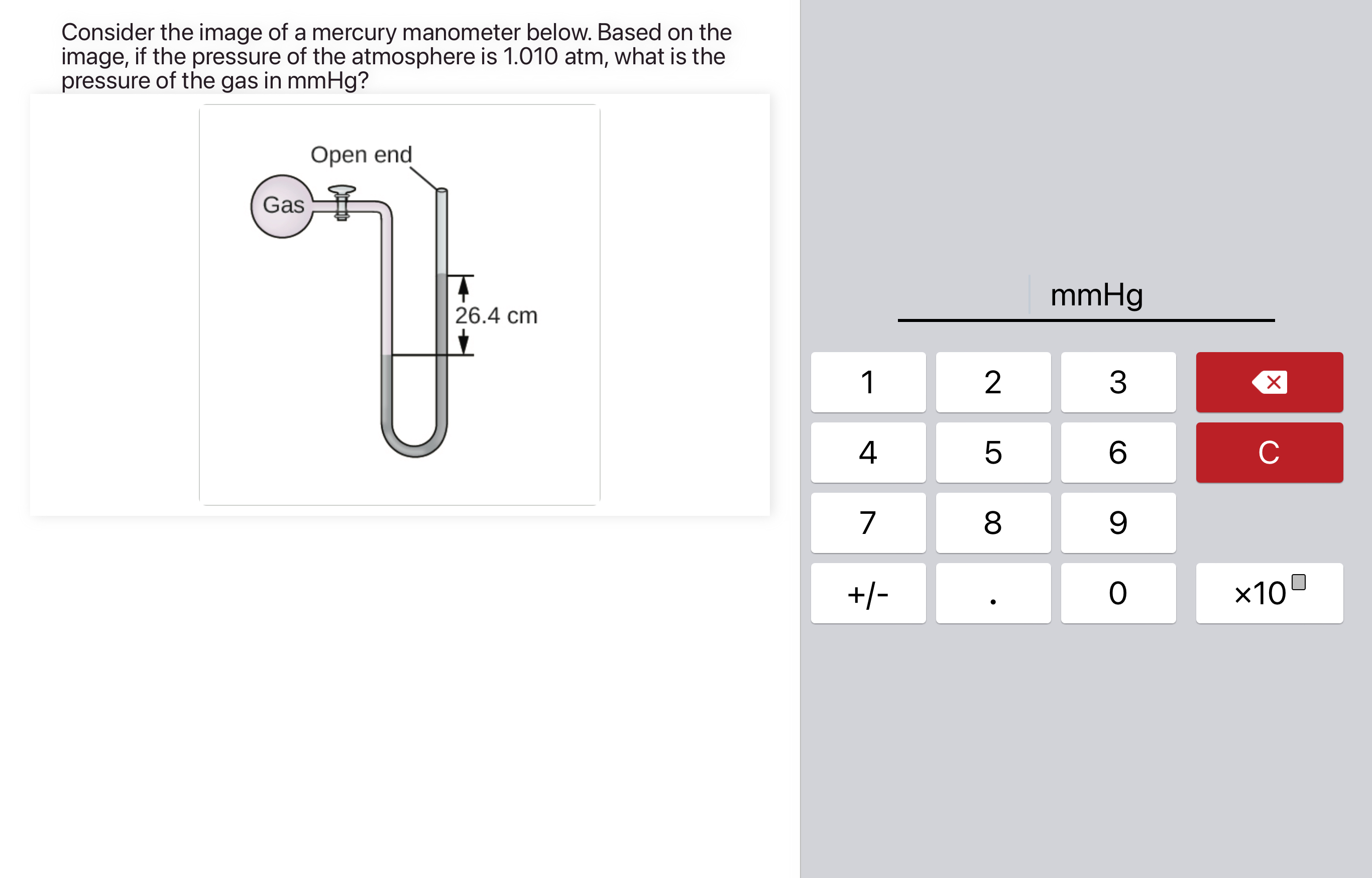 Solved Consider the image of a mercury manometer below. Baed | Chegg.com
