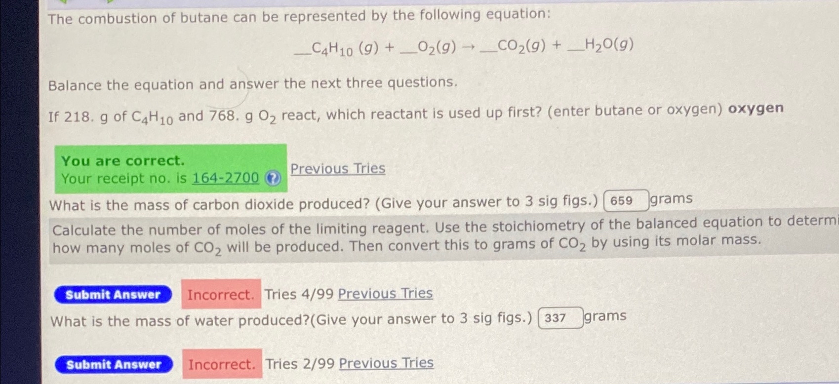 Solved The combustion of butane can be represented by the | Chegg.com