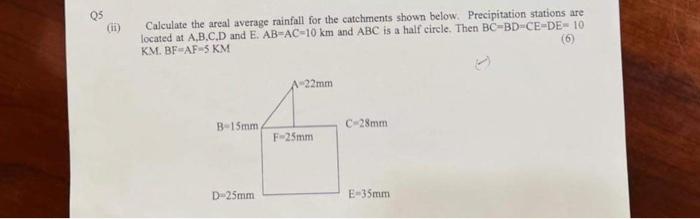 Solved (ii) Calculate the areal average rainfall for the | Chegg.com Solved (ii) Calculate the areal average rainfall for the | Chegg.com