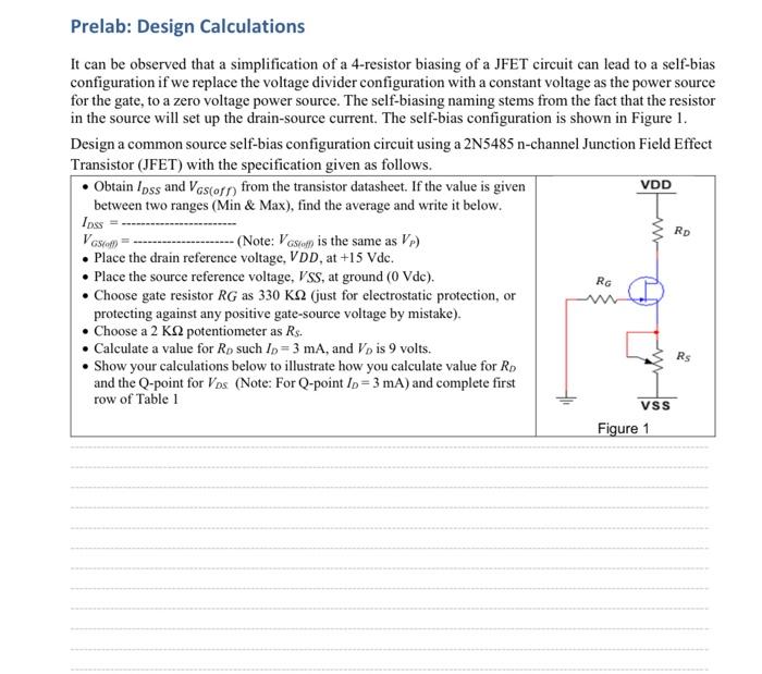 Prelab: Design Calculations It can be observed that a | Chegg.com
