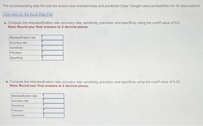 Solved The accompanying data file lists the actual class | Chegg.com