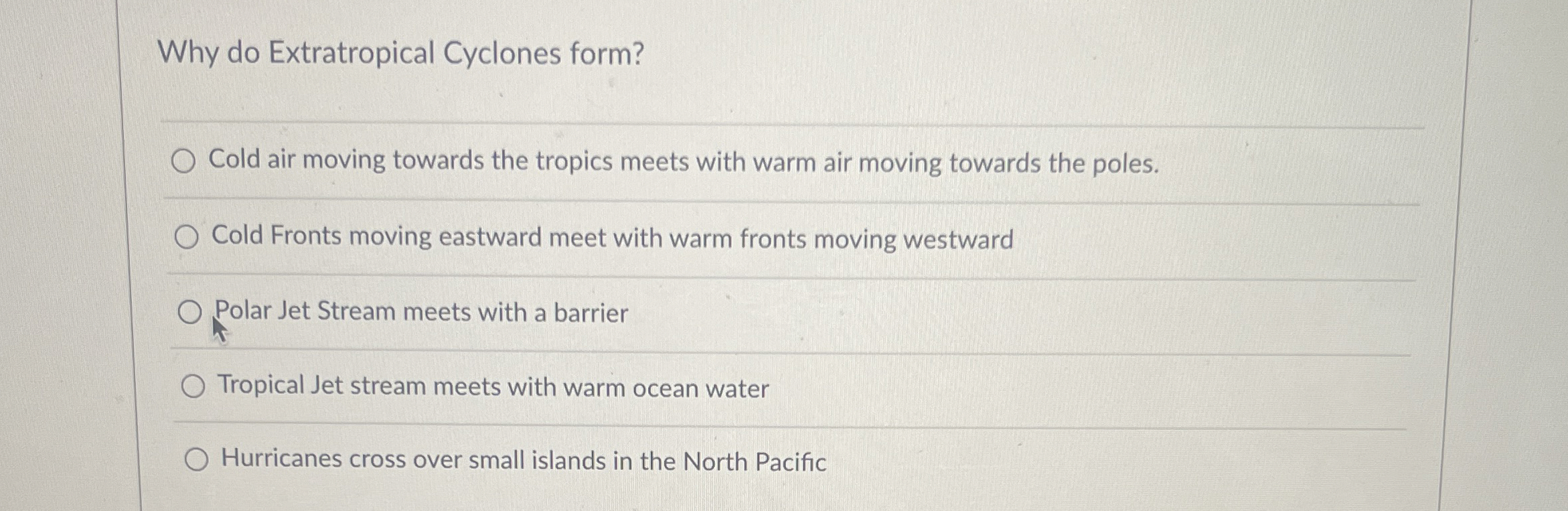 Solved Why do Extratropical Cyclones form?Cold air moving | Chegg.com