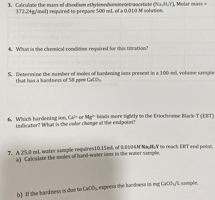 Solved 3. Calculate the mass of disodium | Chegg.com