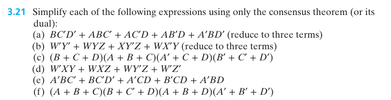Solved 3.21 ﻿Simplify each of ﻿the following expressions | Chegg.com