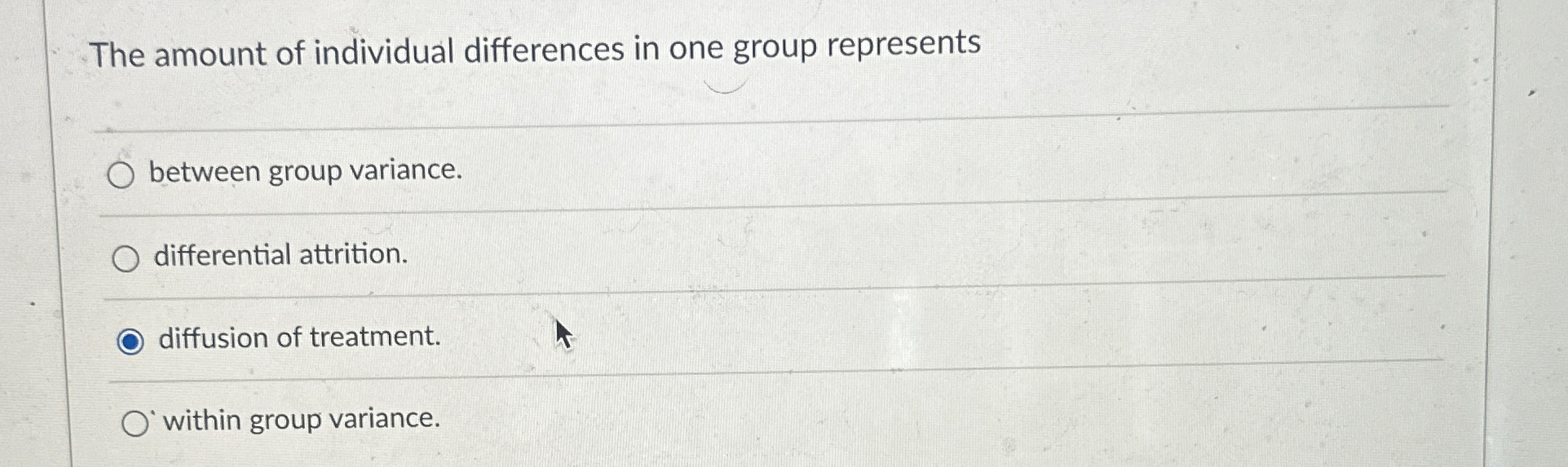 Solved The amount of individual differences in one group | Chegg.com