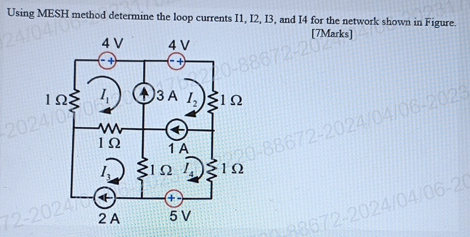 Solved Using MESH method determine the loop currents I1, | Chegg.com