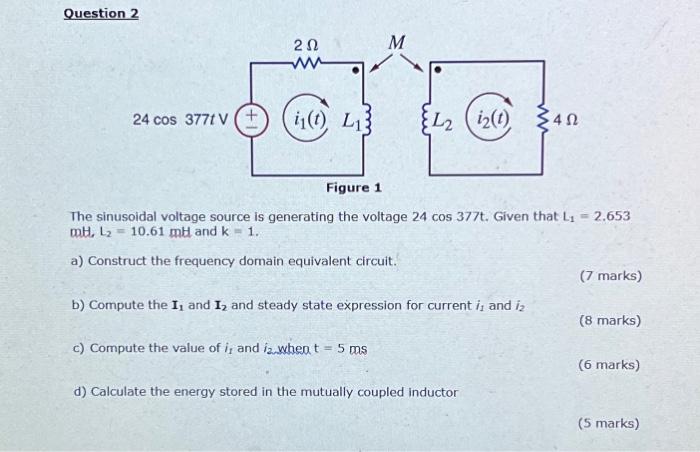 Solved The sinusoidal voltage source is generating the | Chegg.com