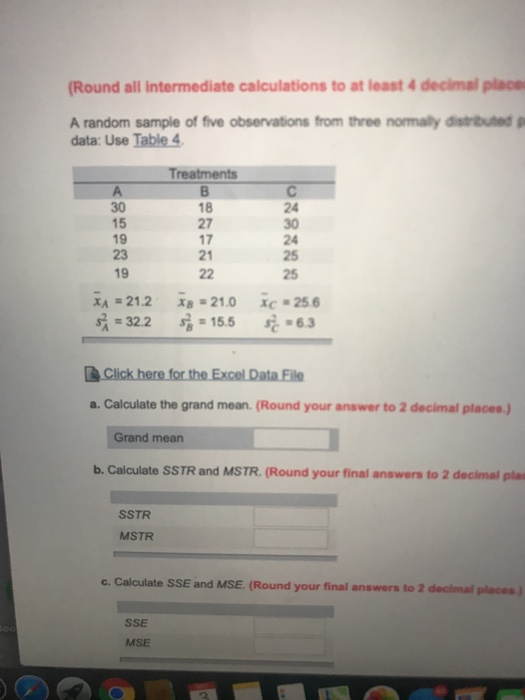 Solved (Round all intermediate calculations to at least 4 | Chegg.com