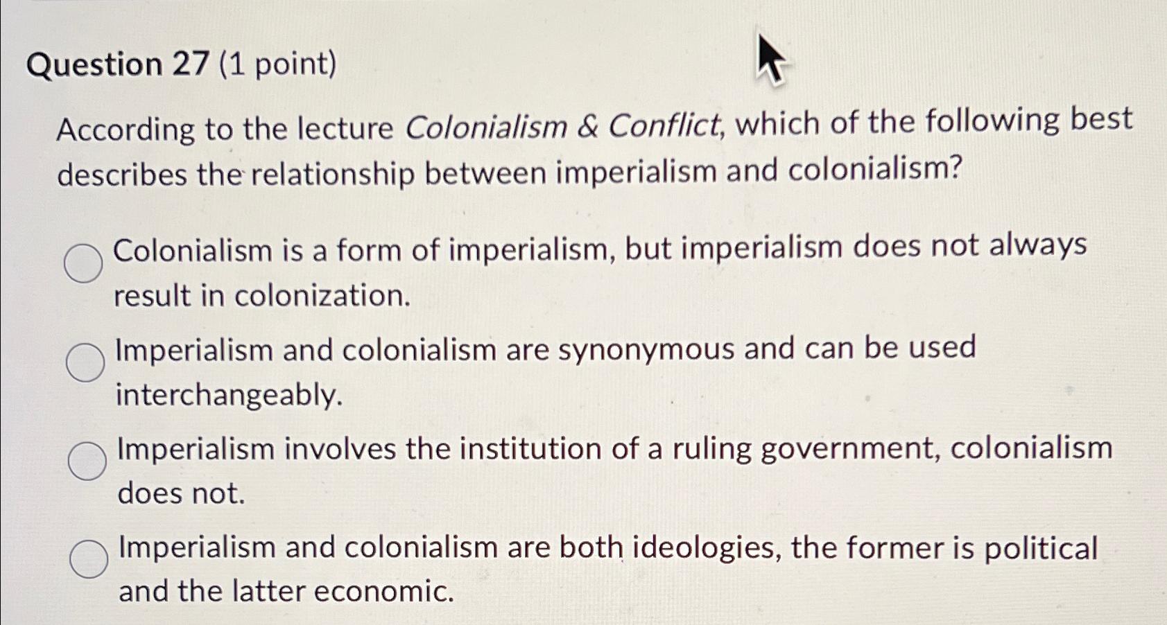 Solved Question 27 (1 ﻿point)According to the lecture | Chegg.com