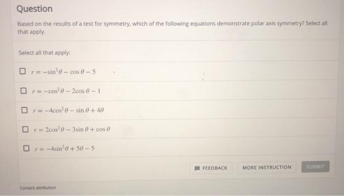 Solved Question Based on the results of a test for symmetry, | Chegg.com