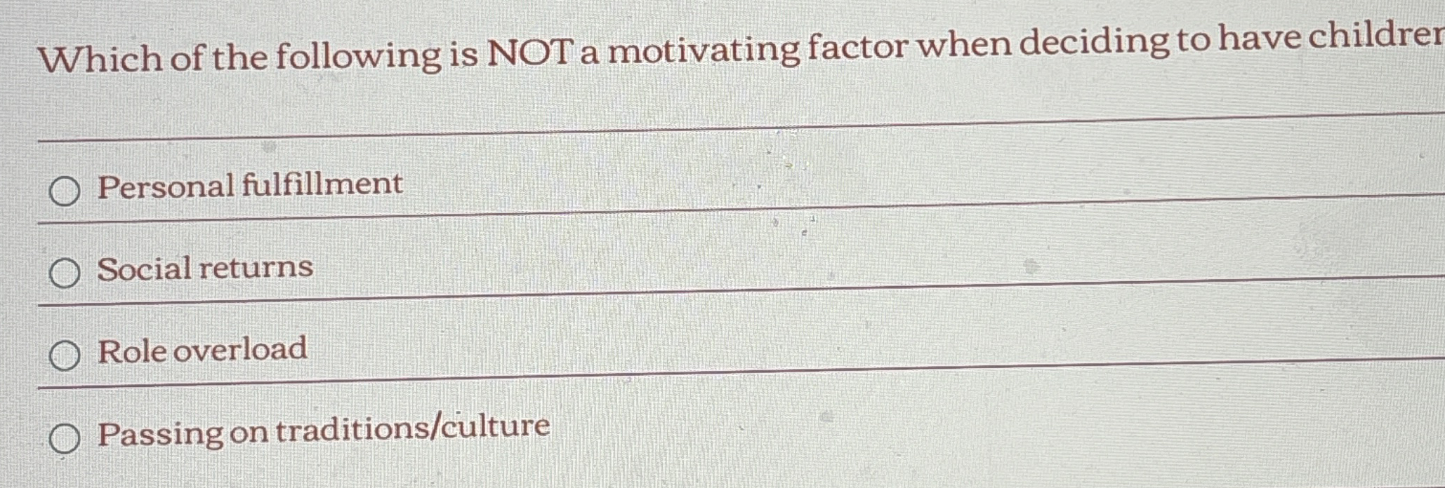 Solved Which of the following is NOT a motivating factor | Chegg.com