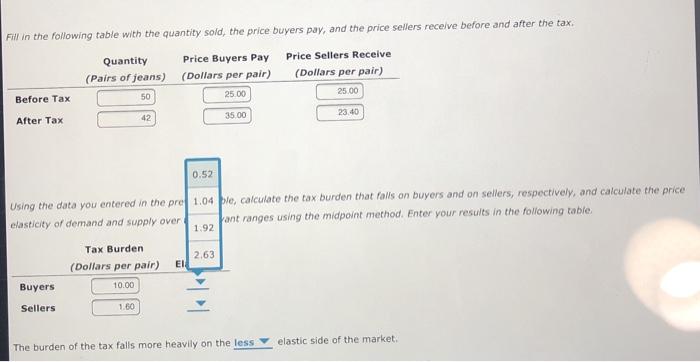 Solved Fill in the following table with the quantity sold, | Chegg.com
