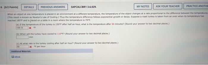 Solved When an object at one temperature is placed in an | Chegg.com