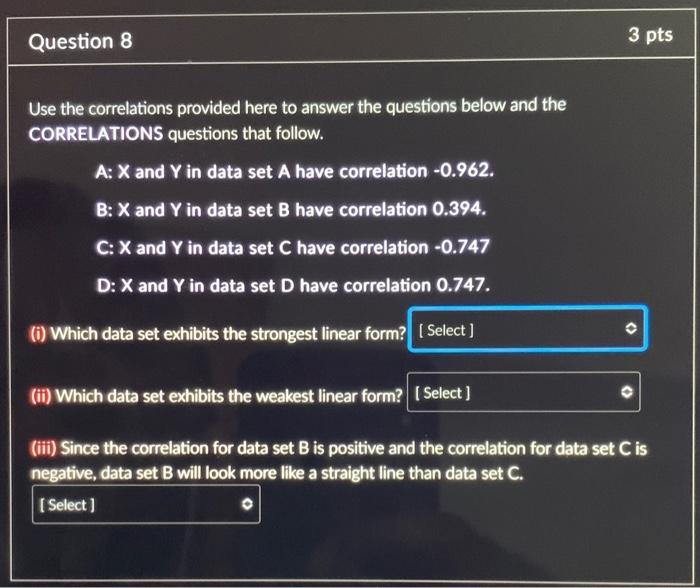 Solved Use the correlations provided here to answer the | Chegg.com