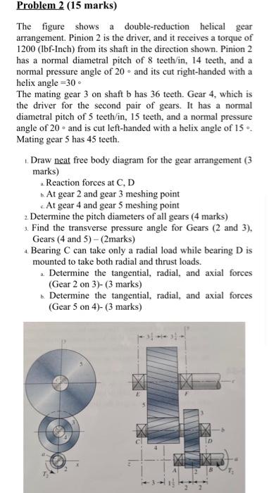 Solved The figure shows a double-reduction helical gear | Chegg.com