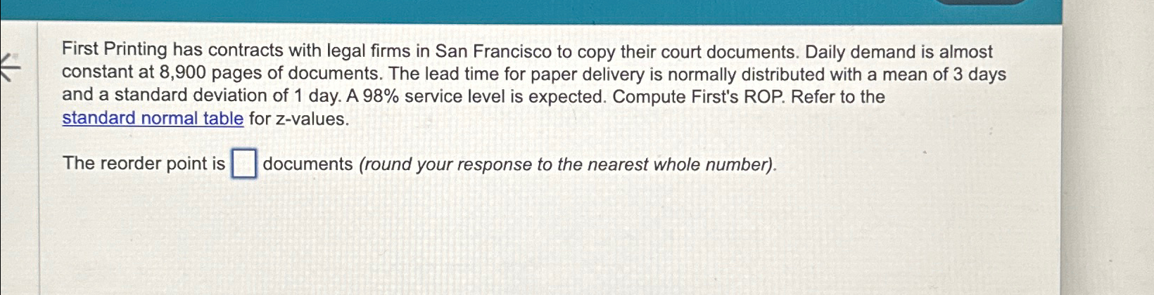 Solved First Printing has contracts with legal firms in San | Chegg.com