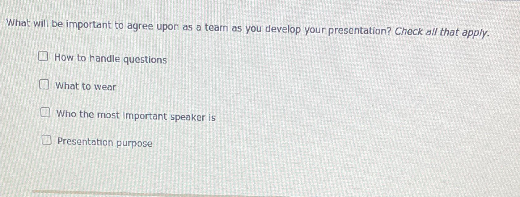 Solved What will be important to agree upon as a team as you | Chegg.com