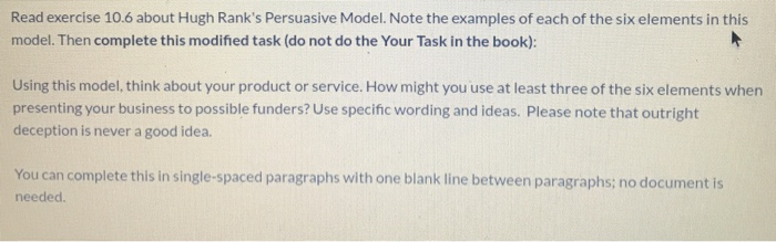 Read exercise 10.6 about Hugh Rank's Persuasive | Chegg.com