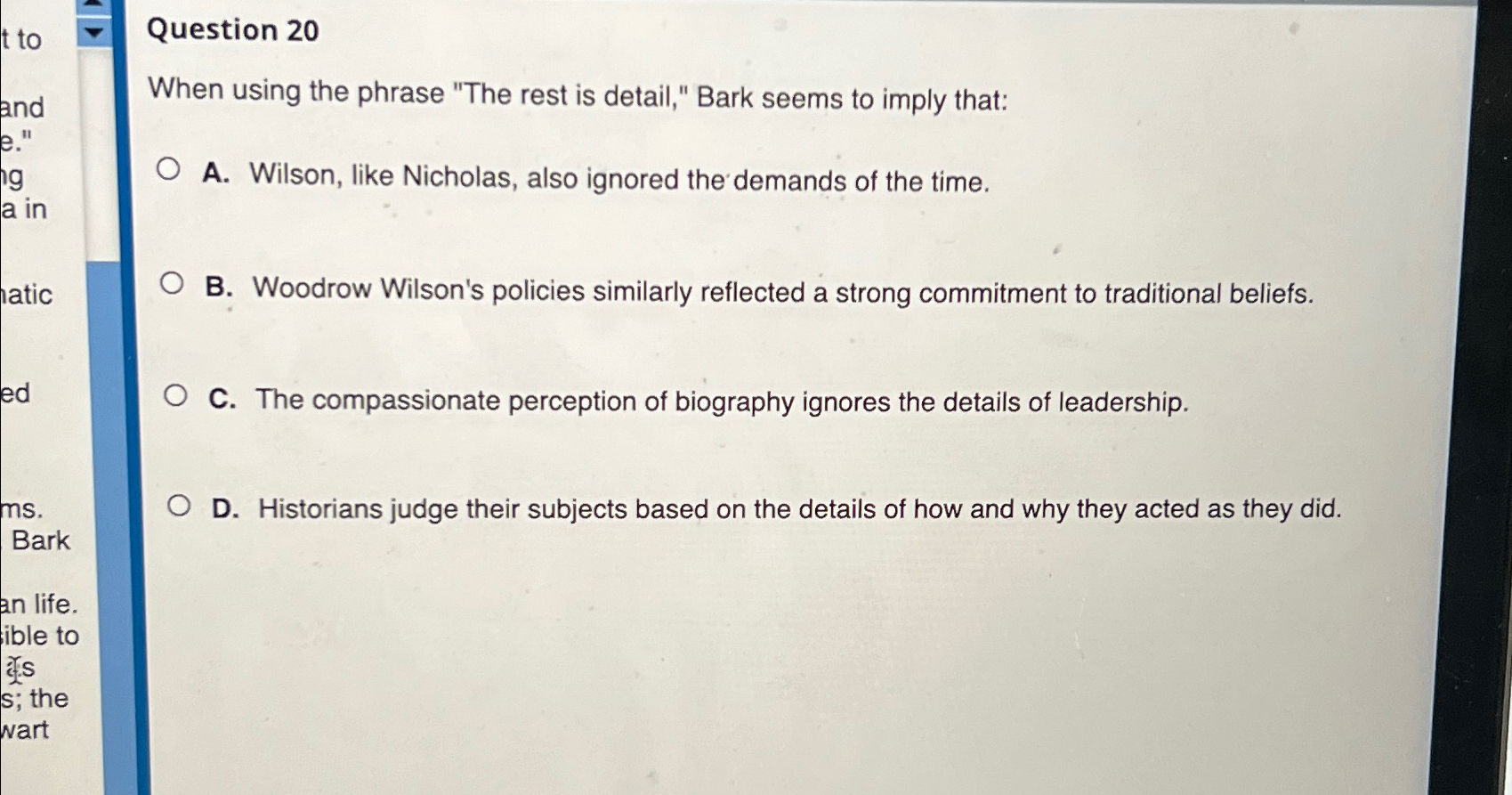 Solved Question 20When using the phrase "The rest is | Chegg.com