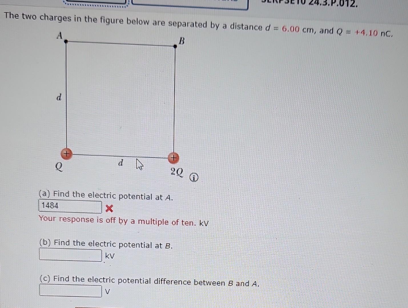 Solved The two charges in the figure below are separated by | Chegg.com