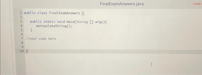 Solved Write a Class named FinalExamAnswers java In the | Chegg.com