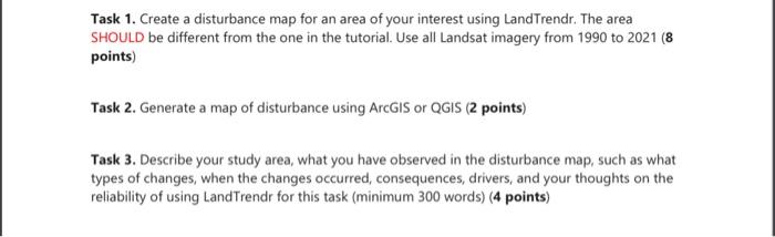 Solved Task 1. Create a disturbance map for an area of your | Chegg.com