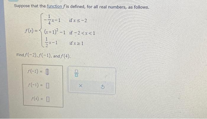 Suppose that the function f is defined, for all real | Chegg.com