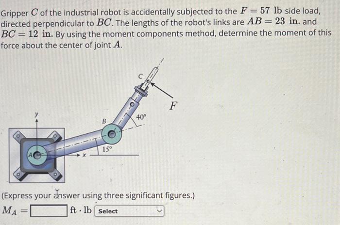 Solved Gripper C of the industrial robot is accidentally | Chegg.com