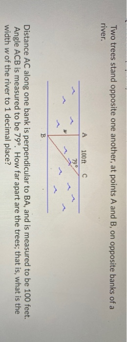 Solved Two trees stand opposite one another, at points A and | Chegg.com