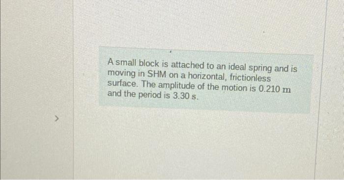 Solved A small block is attached to an ideal spring and is | Chegg.com