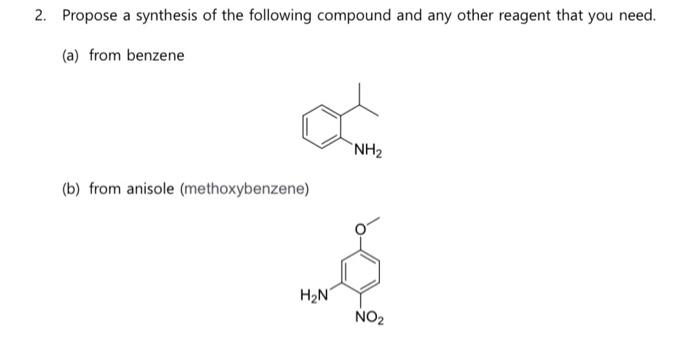 Solved 2. Propose a synthesis of the following compound and | Chegg.com