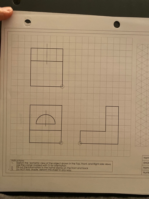 Solved Instructions: 1. Sketch the Isometric view of the | Chegg.com